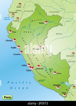 Peru map. Borders of Peru for your infographic. Vector country shape ...