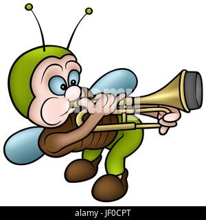 Bug Playing a Trombone Stock Vector Image & Art - Alamy