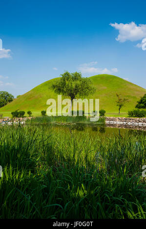 Tumuli park with its tombs from the Shilla monarchs in the Unesco world ...