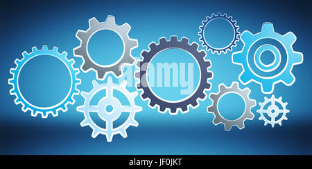 Hand-drawn gears sketch on white background Stock Photo - Alamy