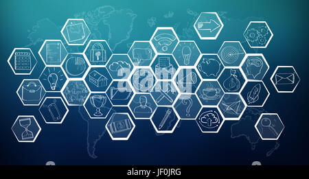 Hand-drawn multimedia sketch interface on white background Stock Photo ...