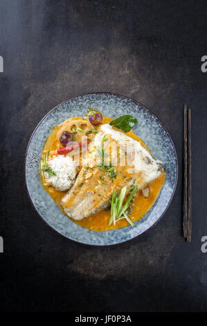 Kang Phet with Halibut on Plate Stock Photo - Alamy