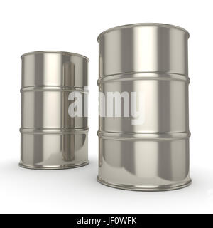 Many chrome barrels Stock Photo - Alamy