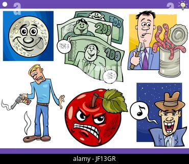 Angry evil apple character set line art vector illustration Stock ...
