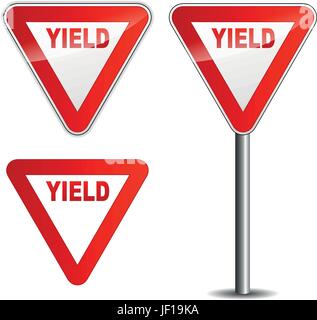 Yield triangular road sign icon, cartoon style Stock Vector Image & Art ...