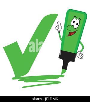 Green drawing of the check mark. Vector illustration. Hand drawn Ok ...