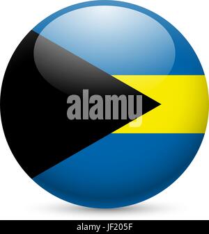 The Bahamas Round Country Flag. Circular Bahamian National Flag ...