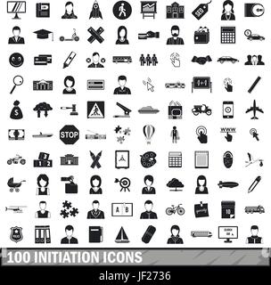 100 initiation icons set, simple style Stock Vector Image & Art - Alamy