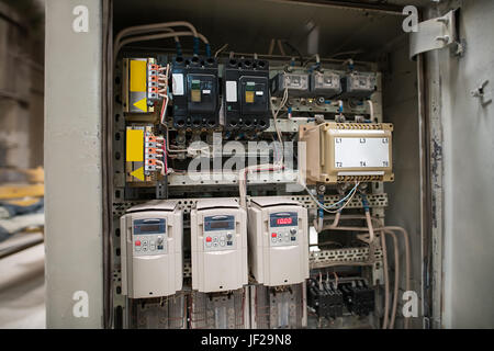 Electrical panel with fuses and contactors Stock Photo - Alamy