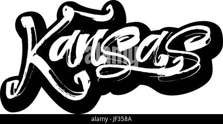 Missouri. Sticker. Modern Calligraphy Hand Lettering for Serigraphy ...