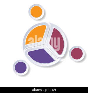 Template infographics Pie chart or area chart for 9 position Stock ...