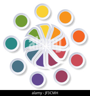 Template infographics Pie chart or area chart for 8 position Stock ...