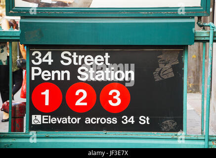 34th street entrance to penn station subway new york city new york USA ...