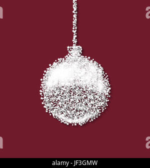 Snow flake particles on white background. Christmas blank greeting card ...