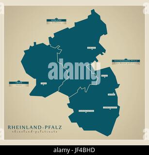 Modern City Map - Mainz city of Germany with boroughs and titles DE outline map Stock Vector ...