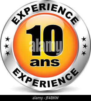 vector illustration of ten years experience icon on white background ...