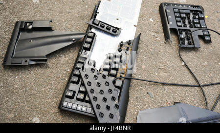 Destroyed keyboard which will never work again Stock Photo - Alamy