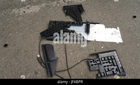 Destroyed keyboard which will never work again Stock Photo - Alamy