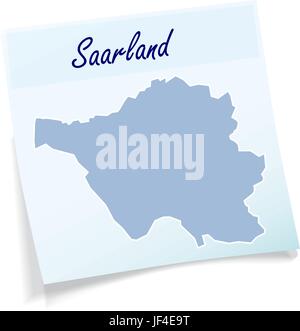 Saarland (Federal Republic of Germany, State of Germany) map vector ...