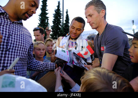 Canada's Andre De Grasse, British Virgin Islands' Rikkoi Brathwaite and ...