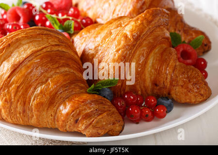 Appetizing croissants for a delicious breakfast close-up on the ...