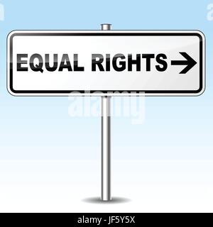 Equal rights street sign illustration design over a white background ...
