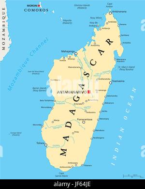 Lake Alaotra (Africa, Republic of Madagascar) map vector illustration ...