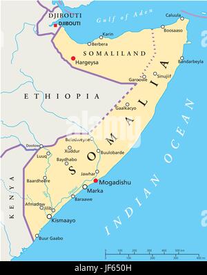 HORN OF AFRICA: Somaliland Aden Djibouti Yemen; Straits Stock Photo ...
