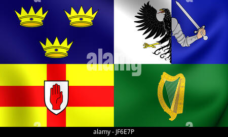3D Flag of Four Provinces of Ireland, Ireland. 3D Illustration Stock ...