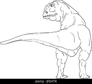 isolated, colour, illustration, paint, dinosaur, draw, vector, danger ...