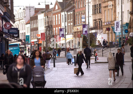 Shoppers on High Row, Darlington, County Durham, England UK Stock Photo ...