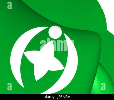 3D Flag of Chiba City, Japan. Close Up Stock Photo - Alamy
