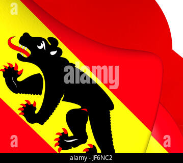 Flag of Bern Canton, Switzerland. Close Up Stock Photo - Alamy