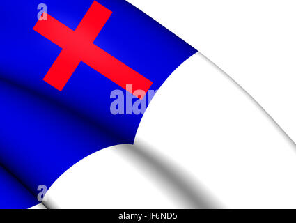 Christian Flag. Close Up. 3D Stock Photo - Alamy