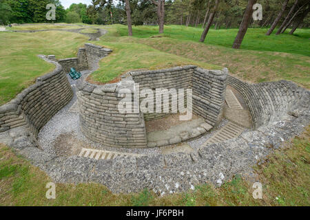 Preserved trenches at the Canadian World War One Memorial, Vimy Ridge ...