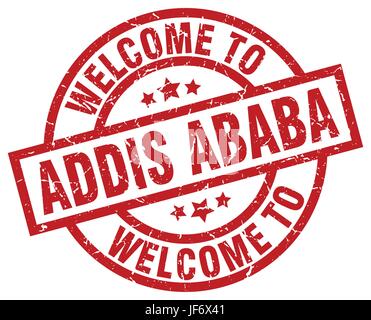 Addis Ababa sign. welcome to Addis Ababa red sticker Stock Vector Image ...