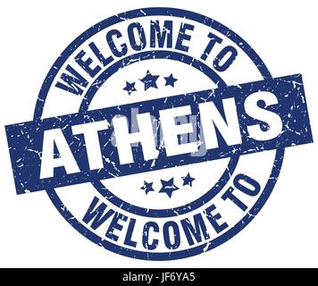 welcome to Athens blue stamp Stock Vector Image & Art - Alamy