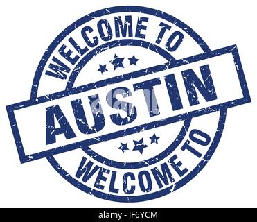 Austin stamp. welcome to Austin orange sign Stock Vector Image & Art ...