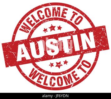 welcome to Austin red stamp Stock Vector Image & Art - Alamy