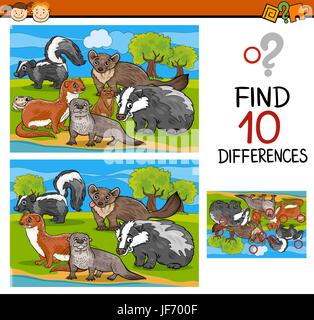 Cartoon illustration of educational game of finding the biggest and the ...