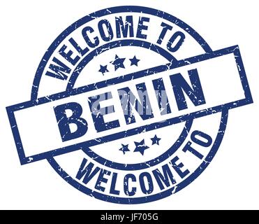 welcome to Benin blue stamp Stock Vector Image & Art - Alamy
