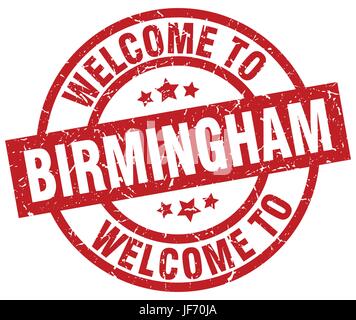 welcome to Birmingham red round vintage stamp Stock Vector Image & Art ...