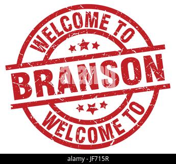 Branson sign. welcome to Branson orange sticker Stock Vector Image ...
