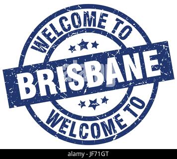 Brisbane blue round grunge stamp Stock Vector Image & Art - Alamy