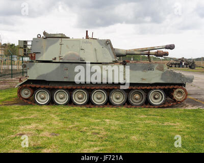 The M108 Self-Propelled Gun (SPG), displayed at the Gunfire Artillery ...