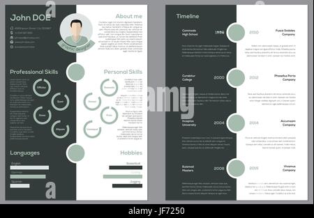 Modern 2 sided cv resume Stock Vector Image & Art - Alamy