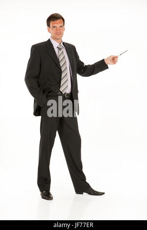 Portrait of a young businessman holding a pen Stock Photo - Alamy