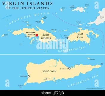 Map of Saint Croix Island, United States Virgin Islands, contains ...