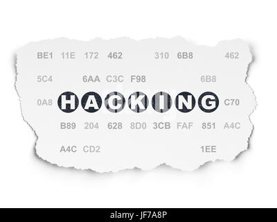 Protection concept: Hacking on Torn Paper background Stock Photo - Alamy