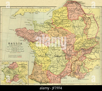 Map of Europe in the time of the Roman Empire. Color lithograph Stock ...